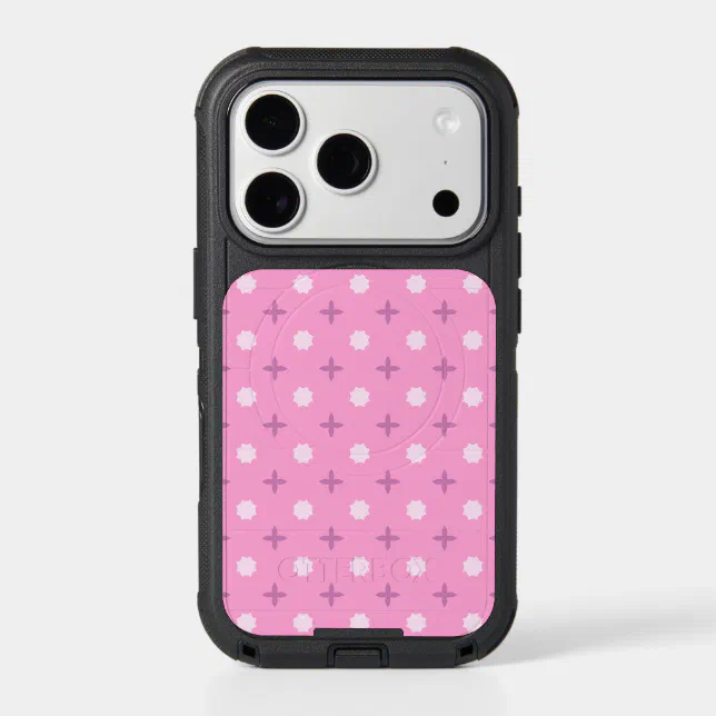 Pink Star Petal Dot Pattern Otterbox iPhone Case | Zazzle