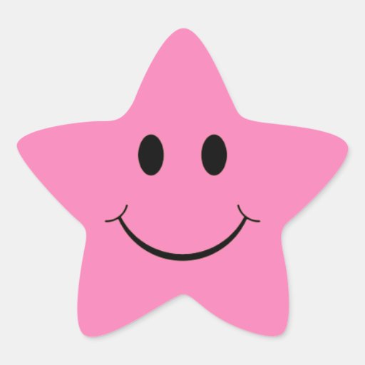 Pink Star Smiley Face Stickers | Zazzle