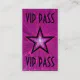 Pink Star 'VIP PASS' business card black back | Zazzle