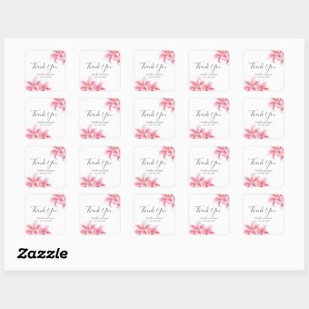 Pink Stargazer Lilies Square Sticker | Zazzle