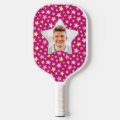 Pink Stars Pickleball Star Player Fun Custom Photo Pickleball Paddle ...