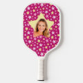 Pink Stars Pickleball Star Player Fun Custom Photo Pickleball Paddle ...