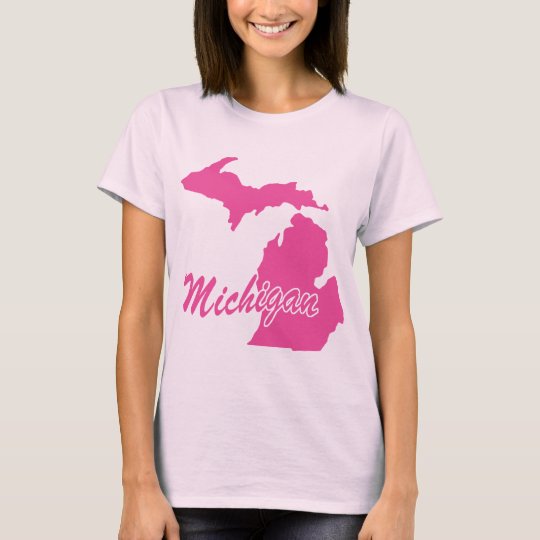Pink State Michigan T-Shirt | Zazzle.com
