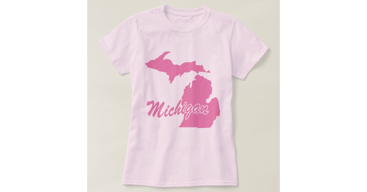 Pink State Michigan T-Shirt | Zazzle