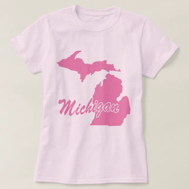 Pink State Michigan T-Shirt | Zazzle