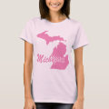 Pink State Michigan T-Shirt | Zazzle