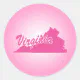 Pink State Virginia Classic Round Sticker | Zazzle