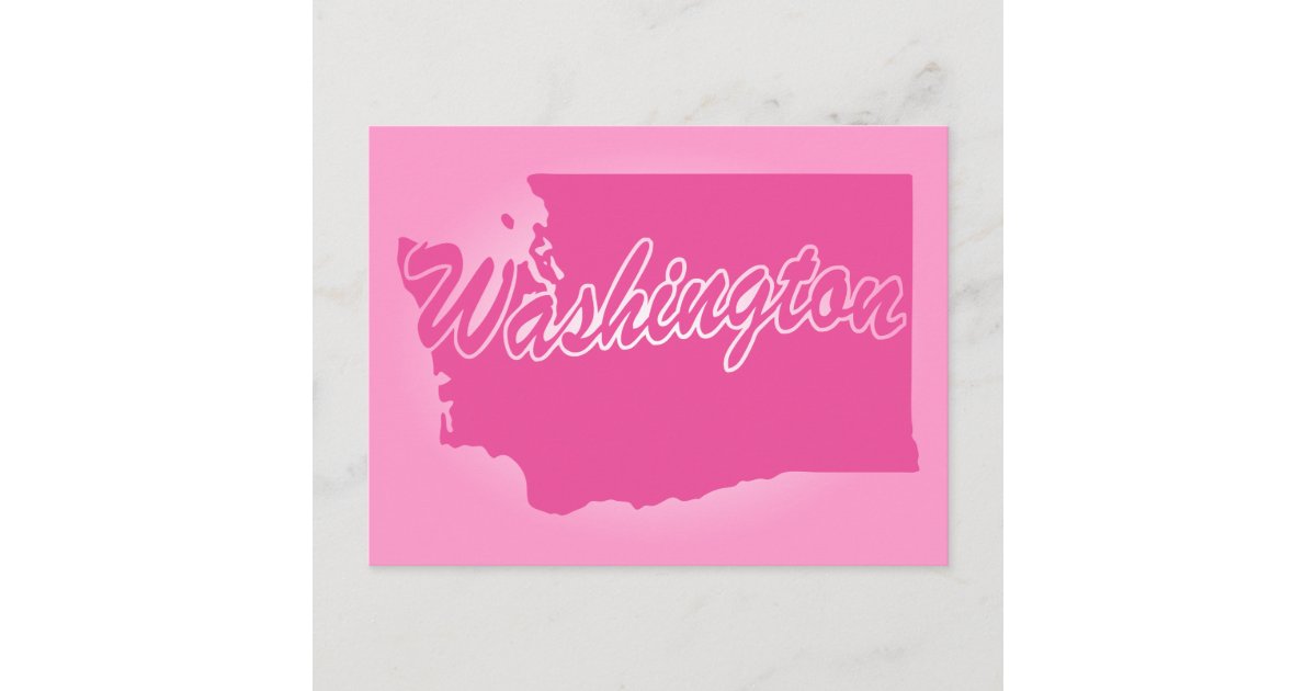 Pink State Washington Postcard | Zazzle