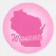 Pink State Wisconsin Classic Round Sticker | Zazzle