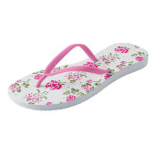 Pink Stenciled Rose Pattern Flip Flops | Zazzle