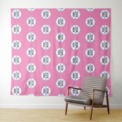 Pink Step & Repeat Own Business Logo Backdrop | Zazzle