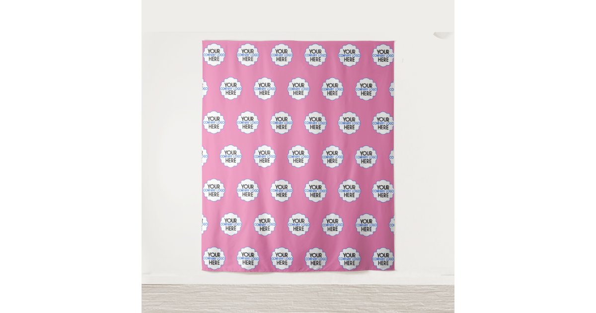 Pink Step & Repeat Own Business Logo Backdrop | Zazzle