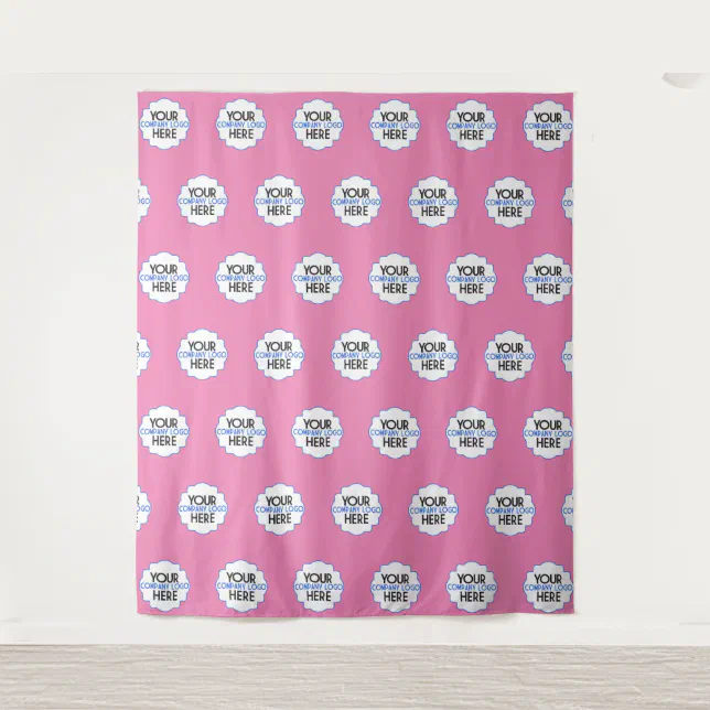 Pink Step & Repeat Own Business Logo Backdrop | Zazzle