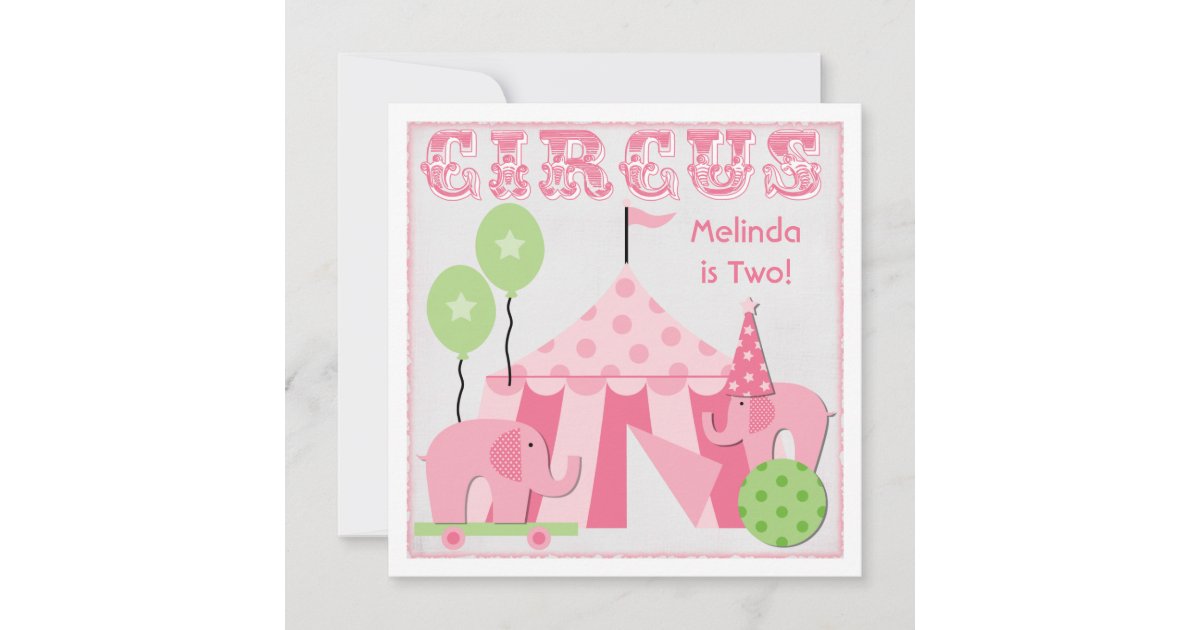 Pink Step Right Up Circus Birthday Invitations | Zazzle