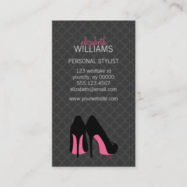 Pink Stiletto Heels Business Card | Zazzle