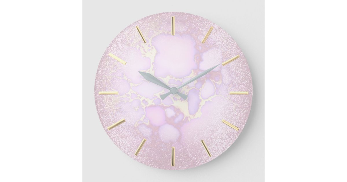pink stone large clock | Zazzle