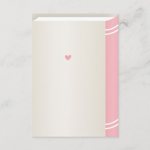 Pink Storybook Baby Shower Sprinkle Library Book Enclosure Card | Zazzle