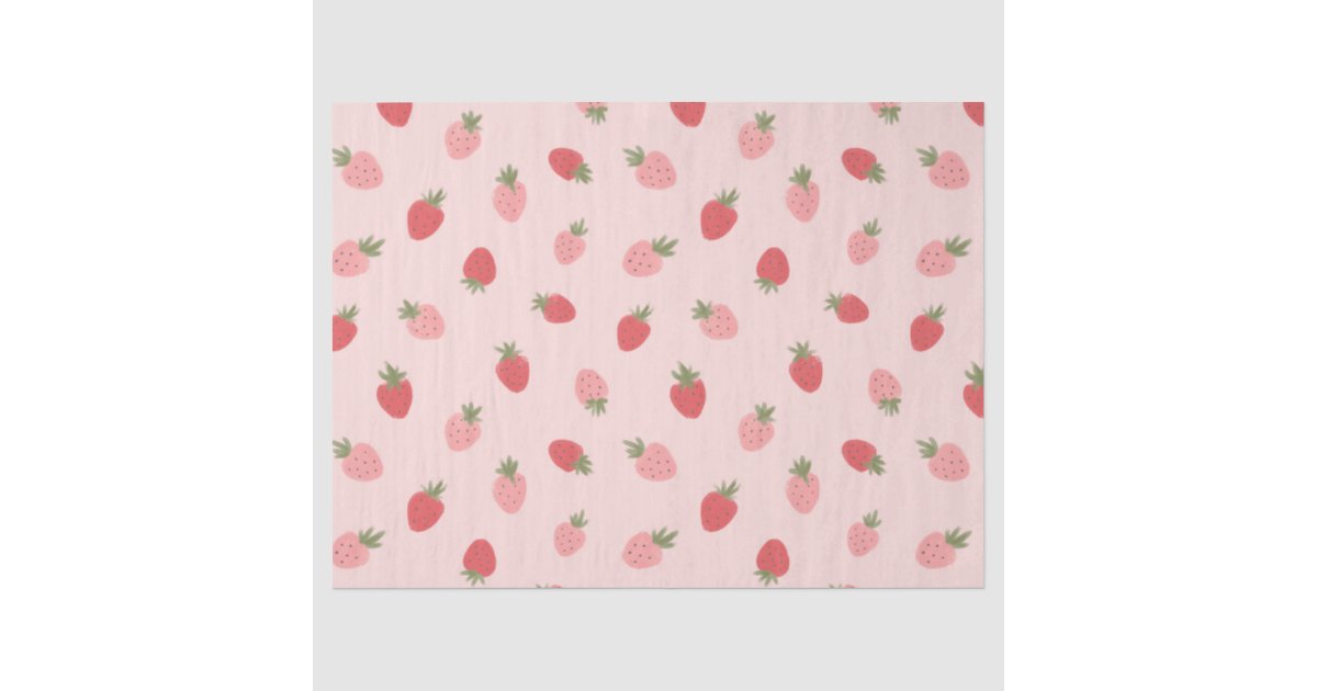 Pink Strawberry Birthday Party Tissue Paper | Zazzle