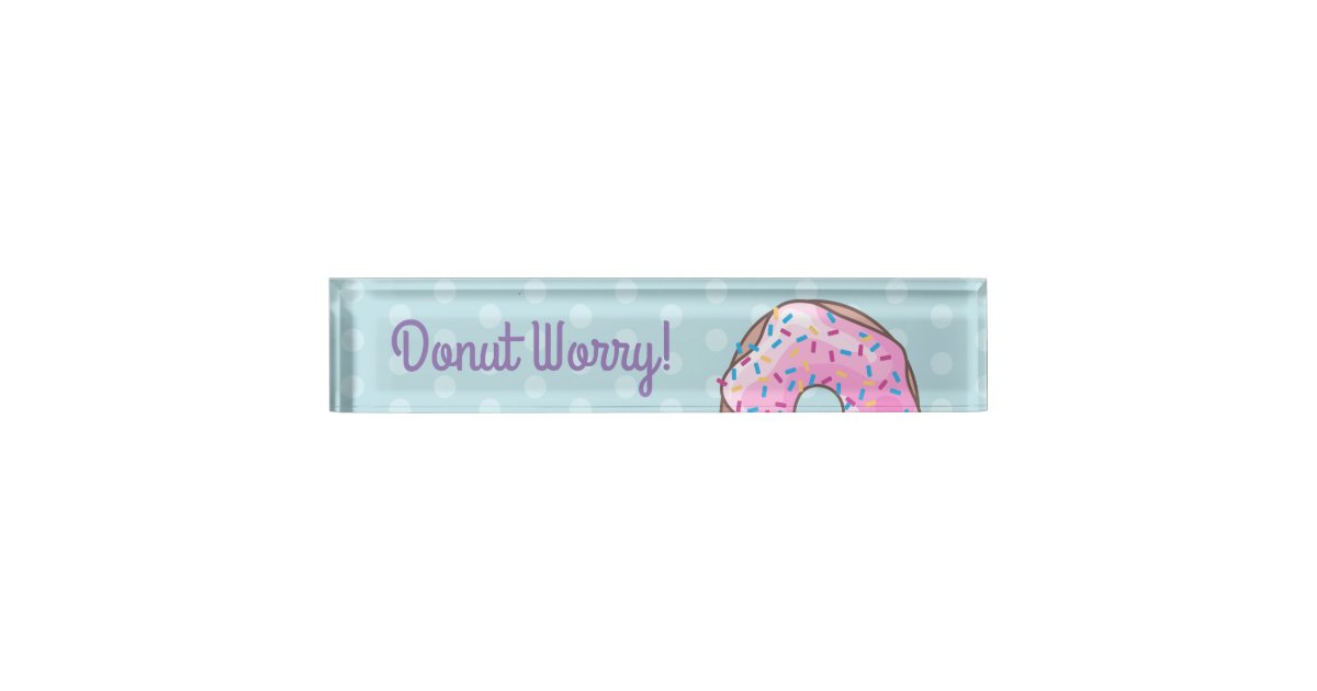Pink Strawberry Donut Name Plate | Zazzle