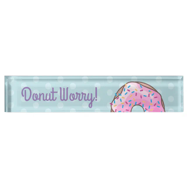 Pink Strawberry Donut Name Plate | Zazzle