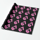 Pink Stripes 67 Event # (Birthday, Anniversary) Wrapping Paper | Zazzle
