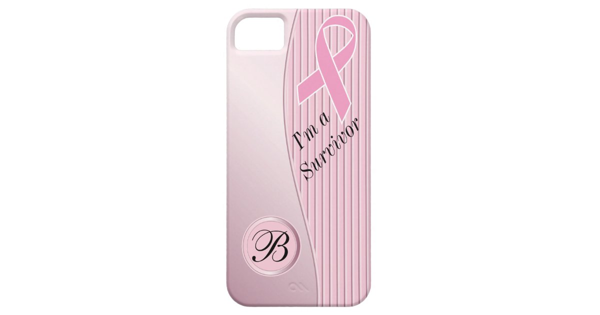 Pink Stripes Breast Cancer Survivor | DIY Monogram Case-Mate iPhone ...