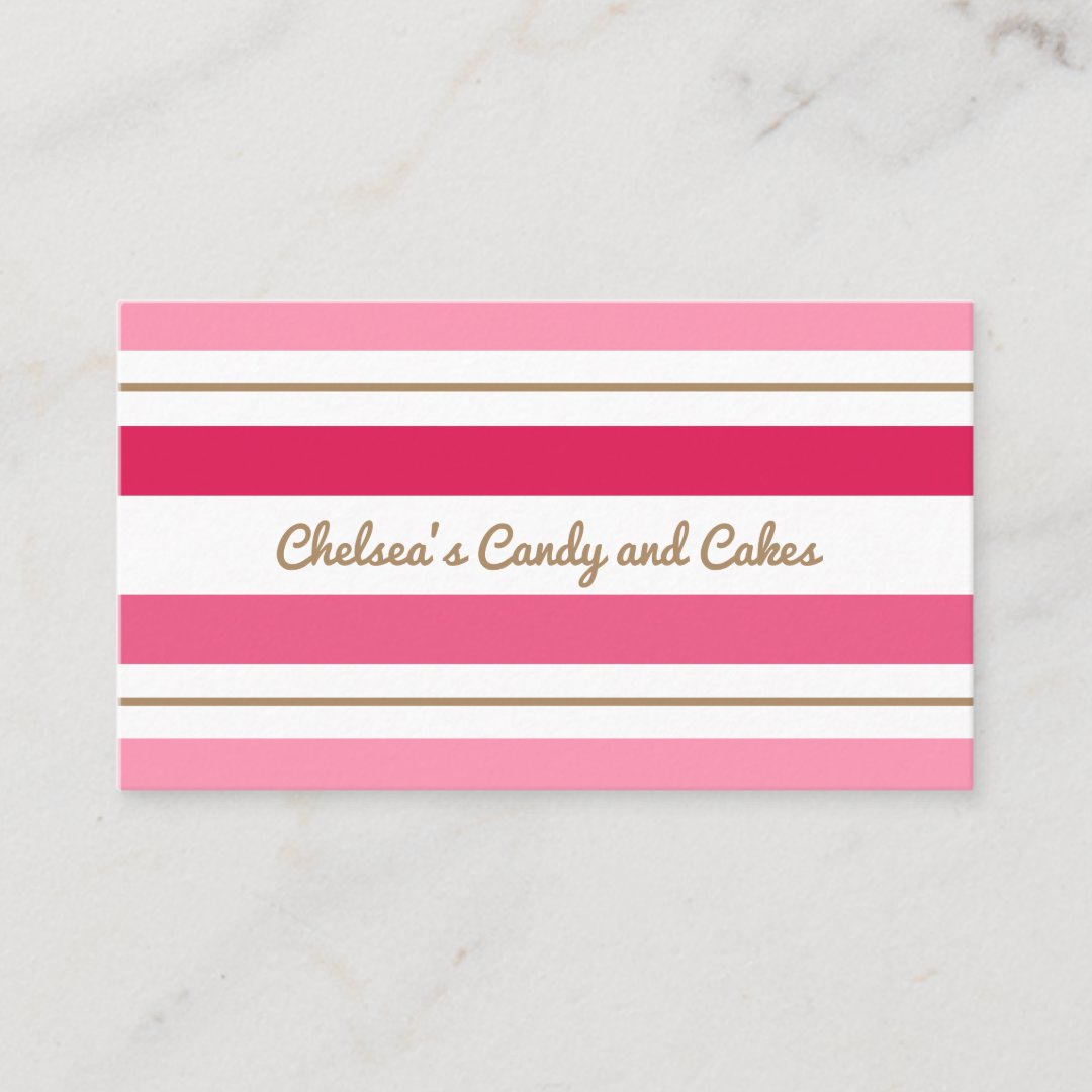 Pink Stripes Business Card | Zazzle
