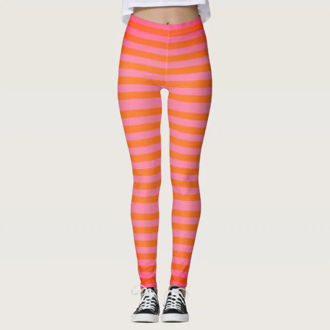 Pink Stripes leggings | Zazzle
