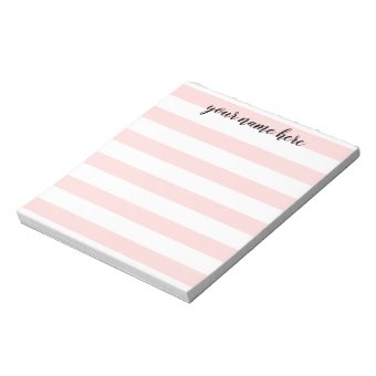 Pink Stripes Personalized Notepad | Zazzle