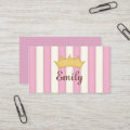 Pink Stripes Personalized Princess Calling Card | Zazzle