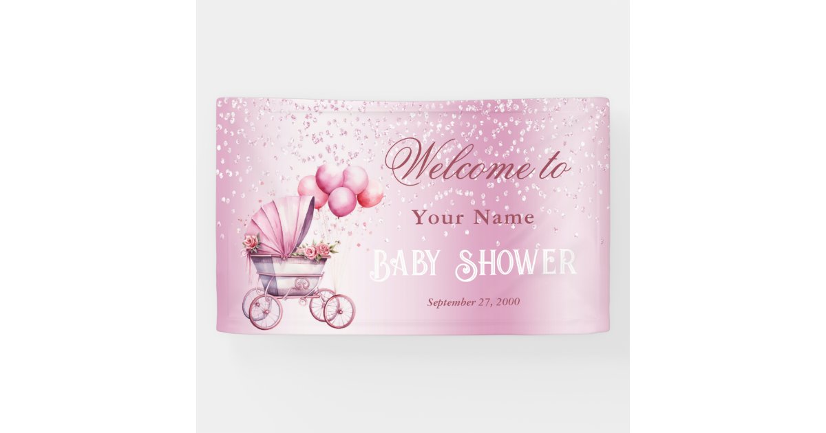 Pink Stroller Welcome Banner | Zazzle
