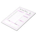 pink study planner time table daily organizer notepad | Zazzle