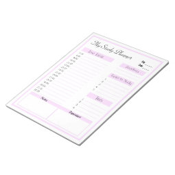 pink study planner time table daily organizer notepad | Zazzle