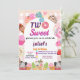 pink summer cute kids girl two sweet 2nd birthday invitation | Zazzle