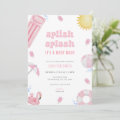 Pink Summer Splish Splash Baby Shower Invitation | Zazzle