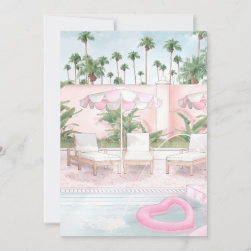 Pink Summertime Glam | Pool Party Invitation | Zazzle