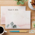 Pink Sunrise Mountain Wedding Invitation Envelope | Zazzle