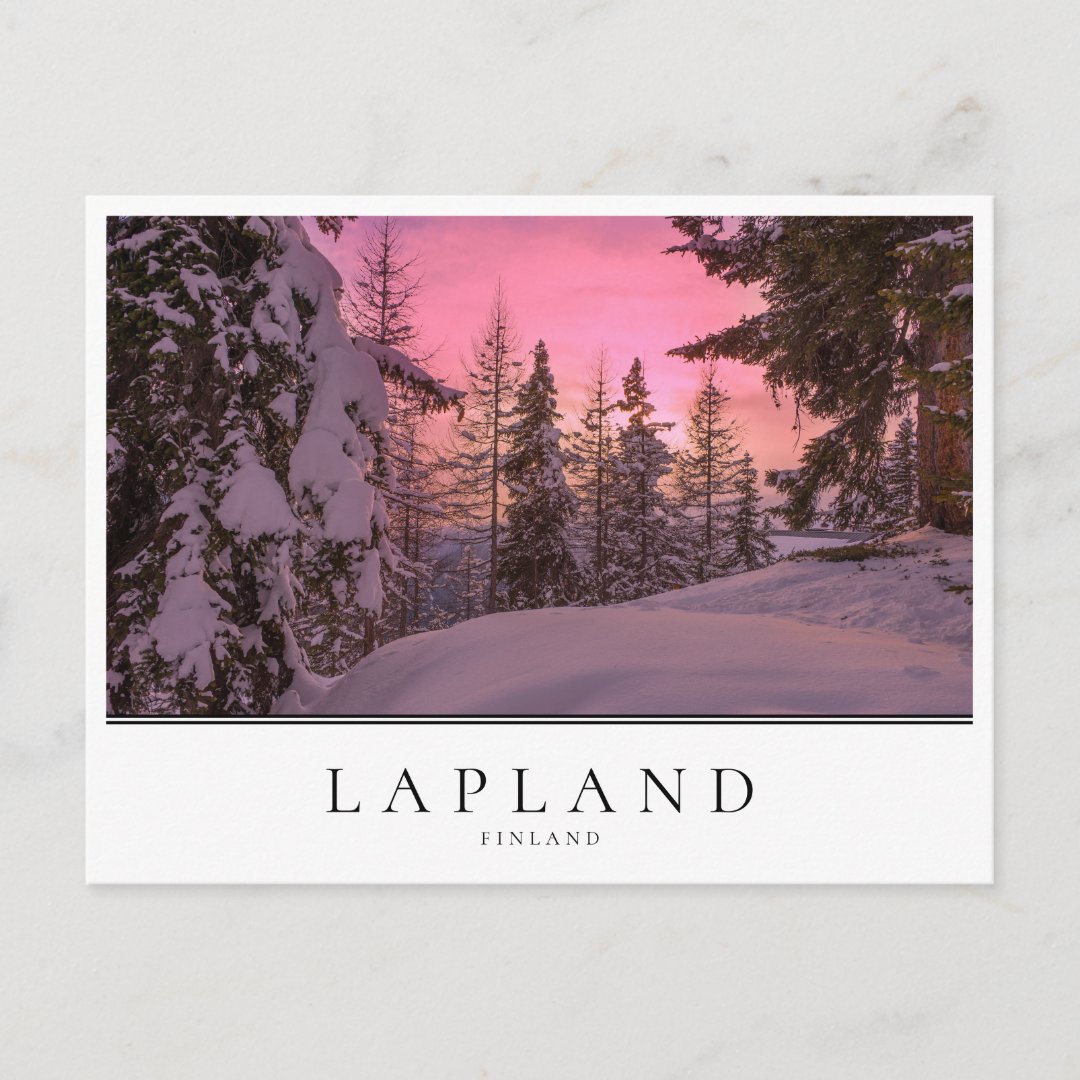 Pink sunset in Lapland, Finland Postcard | Zazzle