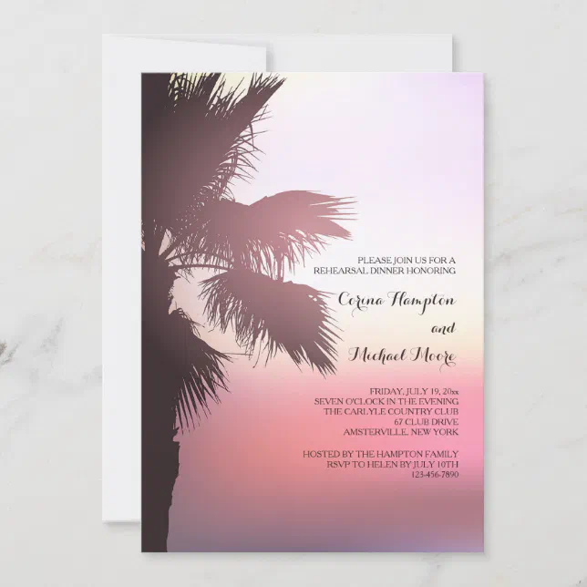 Pink Sunset Invitation | Zazzle