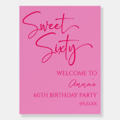 Pink Sweet Sixty 60th Birthday Party Welcome Sign | Zazzle