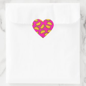 pink tacos heart sticker | Zazzle