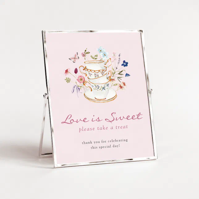 Pink Tea Love Is Sweet Poster | Zazzle