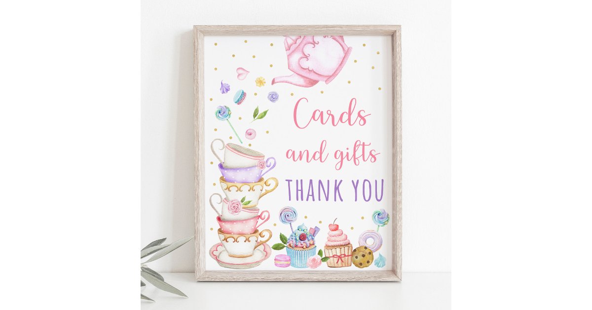 Pink Tea Party Cards & Gifts Birthday Sign | Zazzle