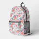 Pink & Teal Floral Pattern Printed Backpack | Zazzle