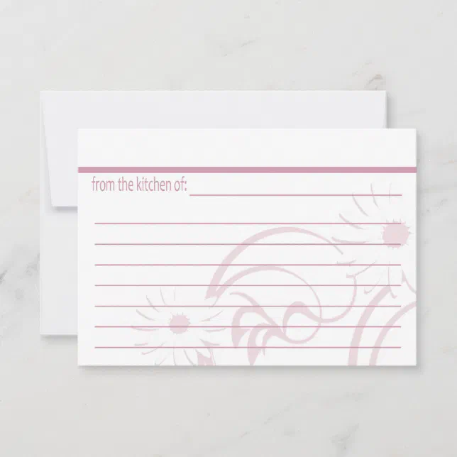 Pink Teapot and Daisy Recipe Cards | Zazzle