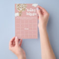 Pink Teddy Bear Balloons Baby Shower Game BINGO Flyer | Zazzle