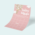 Pink Teddy Bear Balloons Baby Shower Game BINGO Flyer | Zazzle