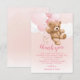 Pink Teddy Bear with Balloons Thank You Card | Zazzle