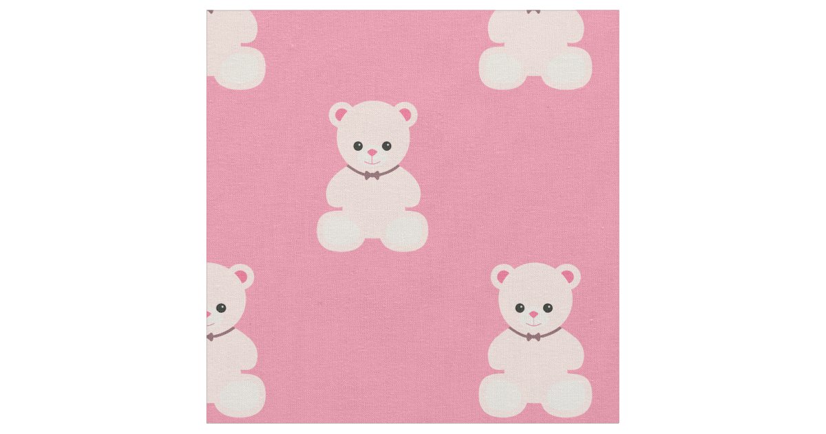 Pink Teddy Bears Fabric | Zazzle