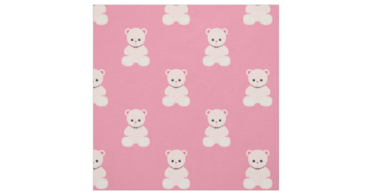 Pink Teddy Bears Fabric | Zazzle